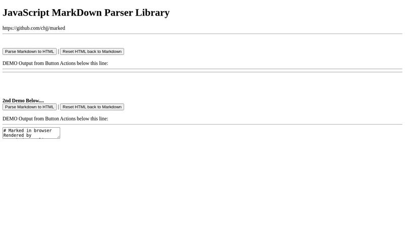 JavaScript MarkDown Parser Library