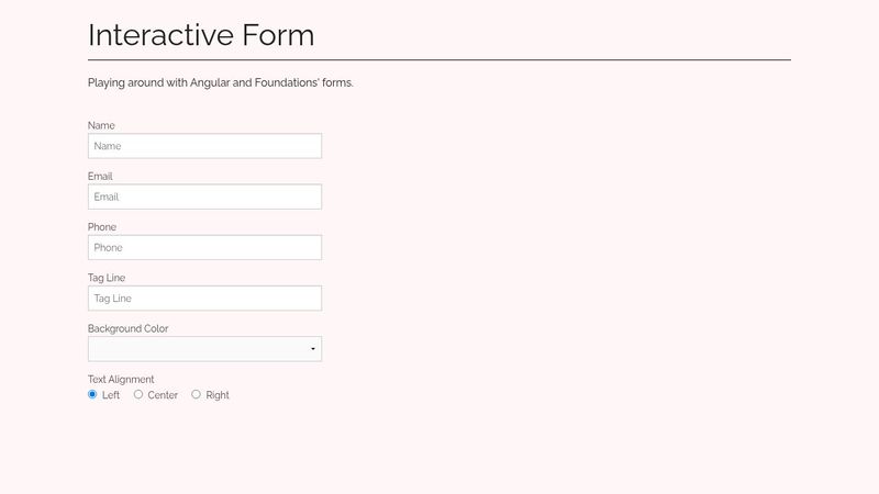 Interactive Form