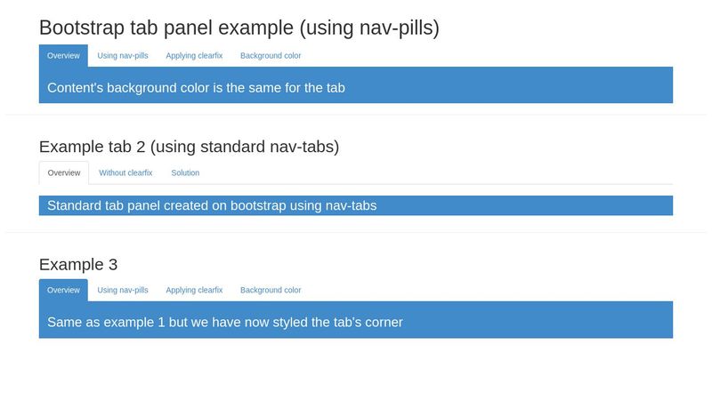 Bootstrap tab panel example