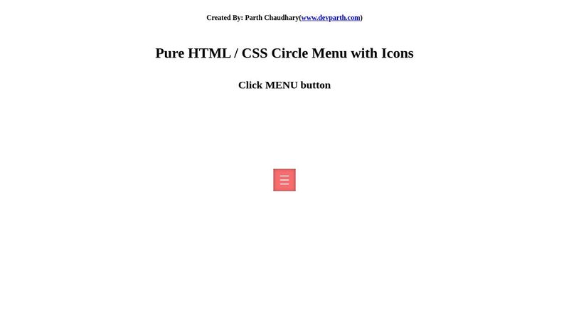 CSS Circle Menu