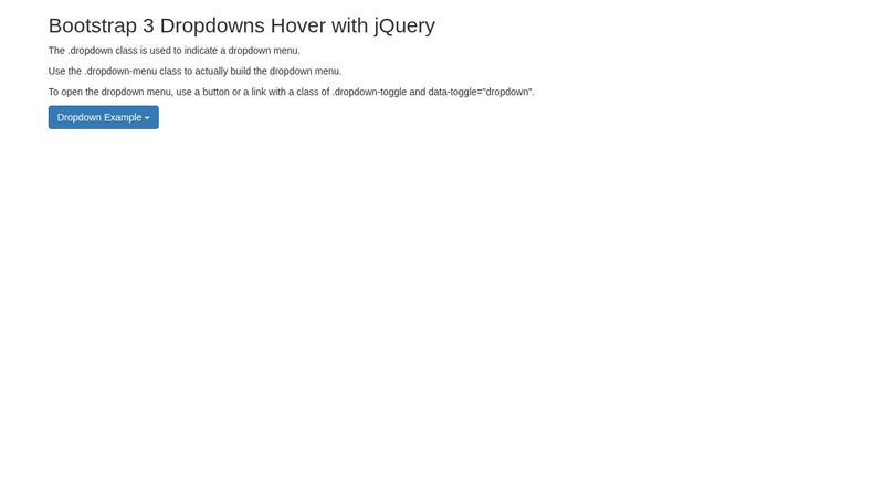 Bootstrap 3 Dropdowns Hover with jQuery