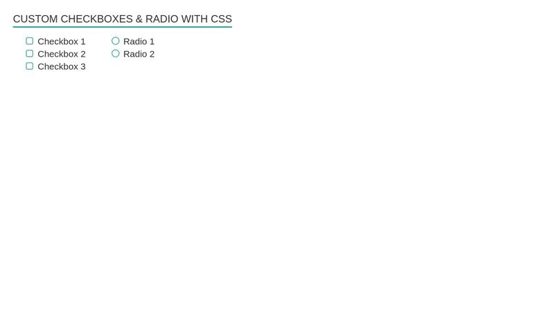 Pure CSS Checkboxes & Radio with Font Awesome