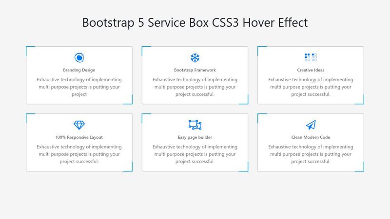 Bootstrap 5 Service Box CSS3 Hover Effect