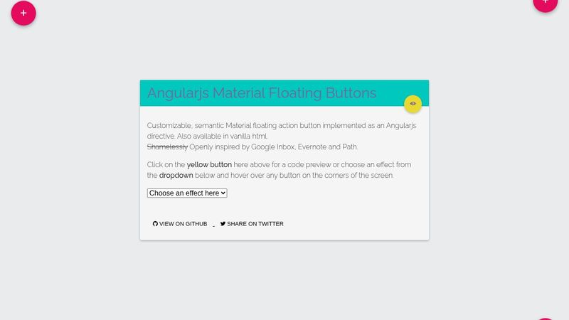 Angularjs Material floating button directive