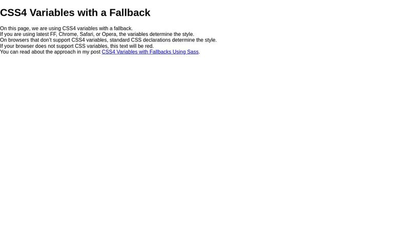 Sass: CSS4 Variables With Fallback