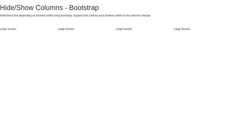 Hide/Show Divs Based on Browser Width using Bootstrap