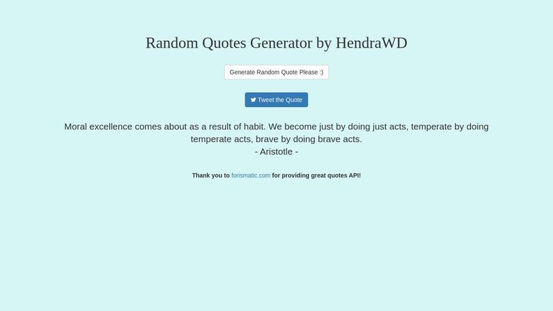 Random Quote Generator (With API integration)