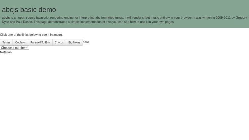 ABC Music Notation with abcjs