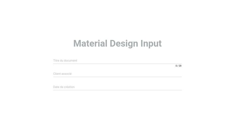 Input Material Design