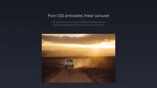 Pure CSS, annotated linear carousel