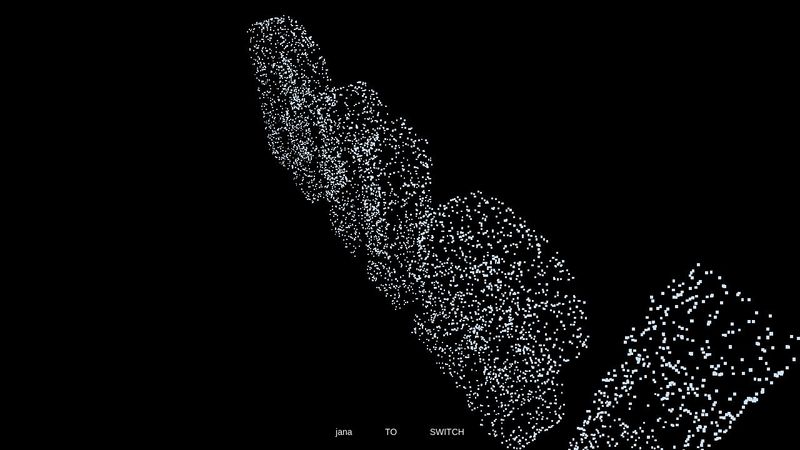 Three Particle Morphing Text