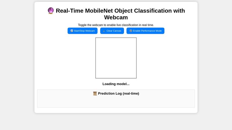 Real-Time MobileNet Object Classification with Webcam