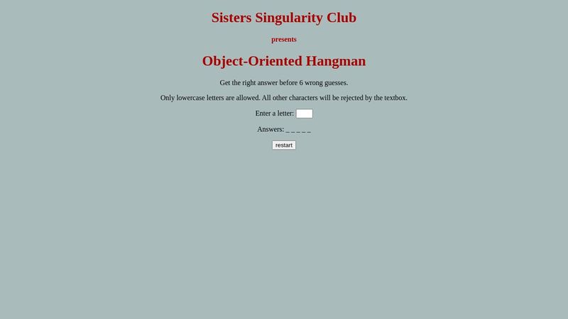 Hangman #2 Object-Oriented