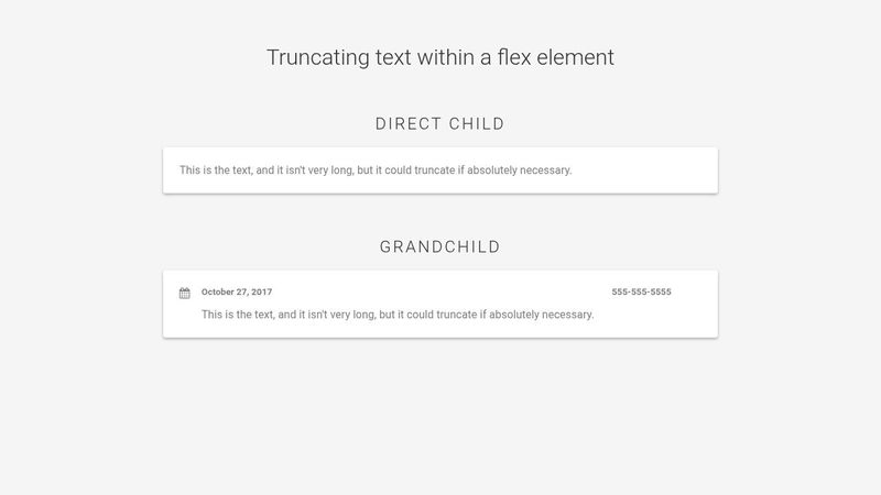 Truncating text within a flex element