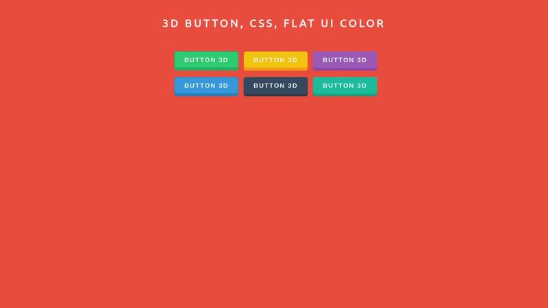 Button 3d , Css , Flat UI Color