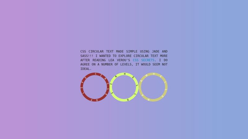 Circular text made easy with Jade and Sass