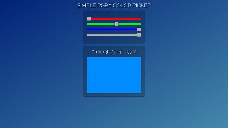 Simple RGBA Color Picker