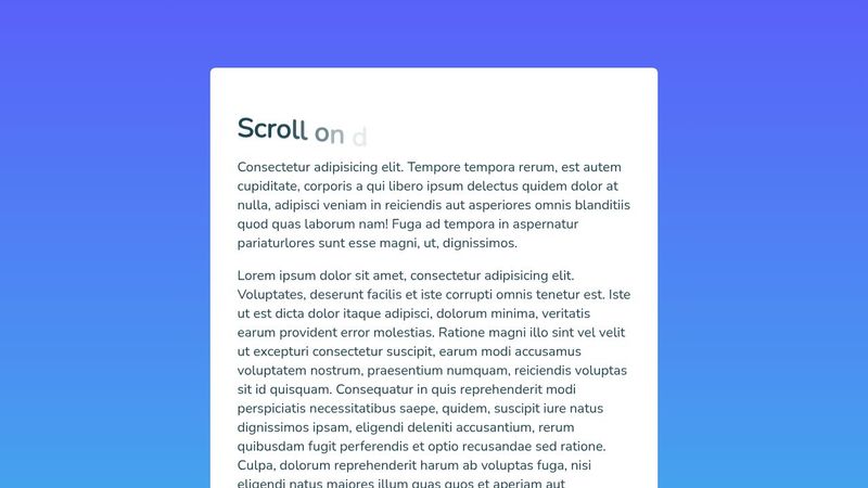Scroll Triggered Elements