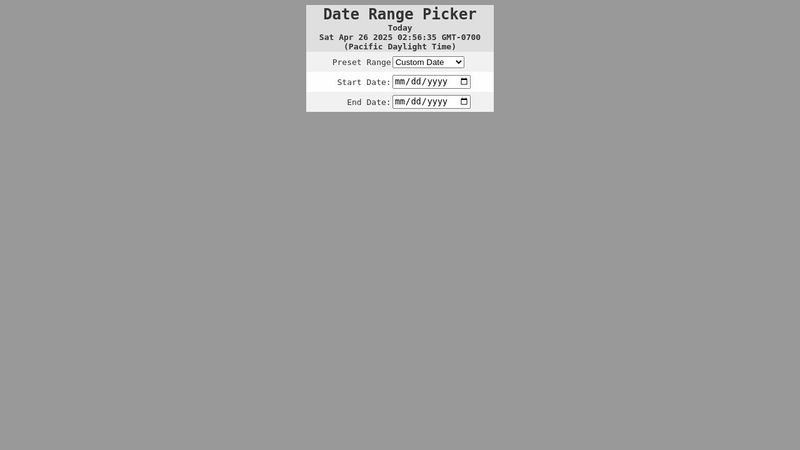 Date Range Picker