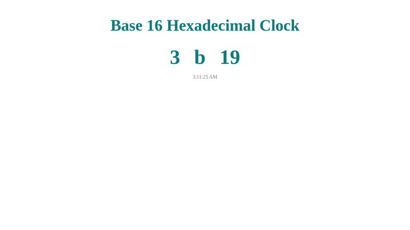 Base 16 Hex clock3