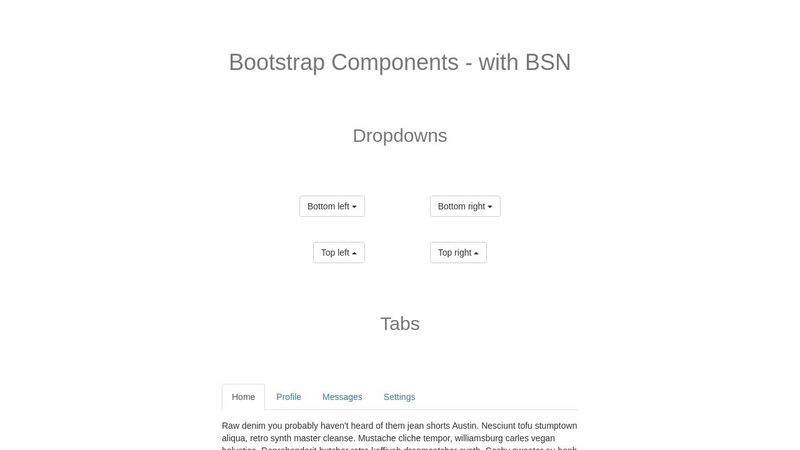 Use Bootstrap Components without jQuery: BSN demo