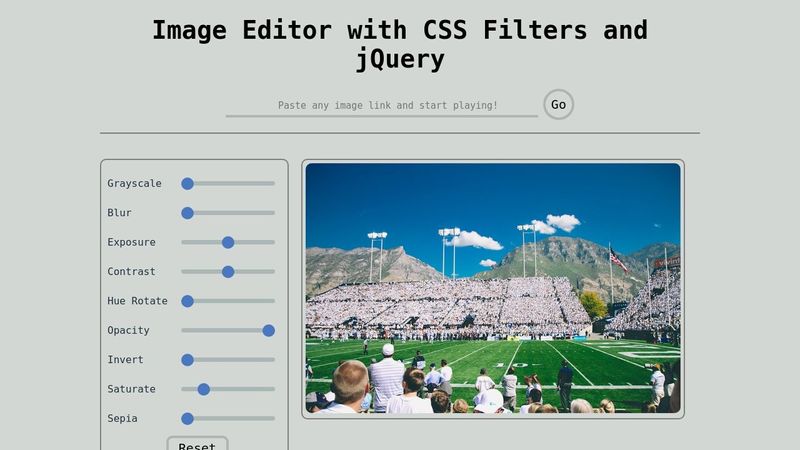 Image Editor with CSS Filters and jQuery