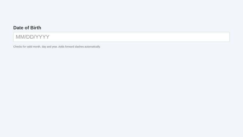 Date of Birth Input w/ Validation | AngularJS
