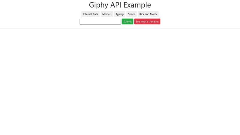 Giphy API Search Example