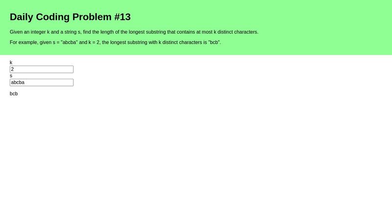 Daily Coding Problem #13