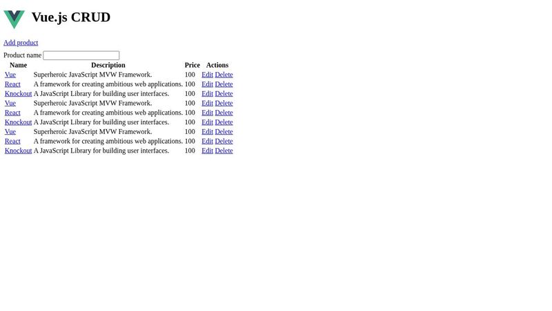 Vue CRUD