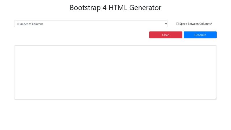 Bootstrap 4 HTML Generator