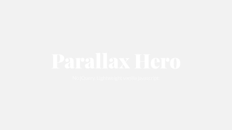 Parallax Hero JS