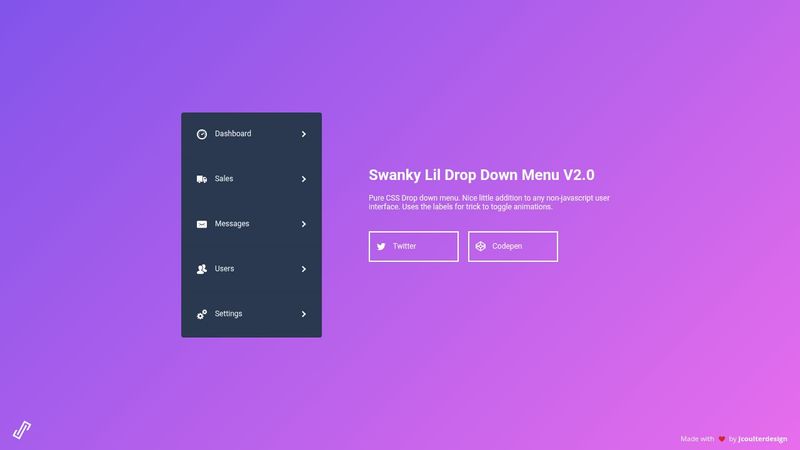 Swanky Pure CSS Drop Down Menu V2.0