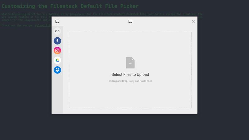 Customizing the Filestack Default File Picker