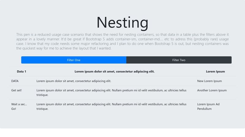 Nesting containers example
