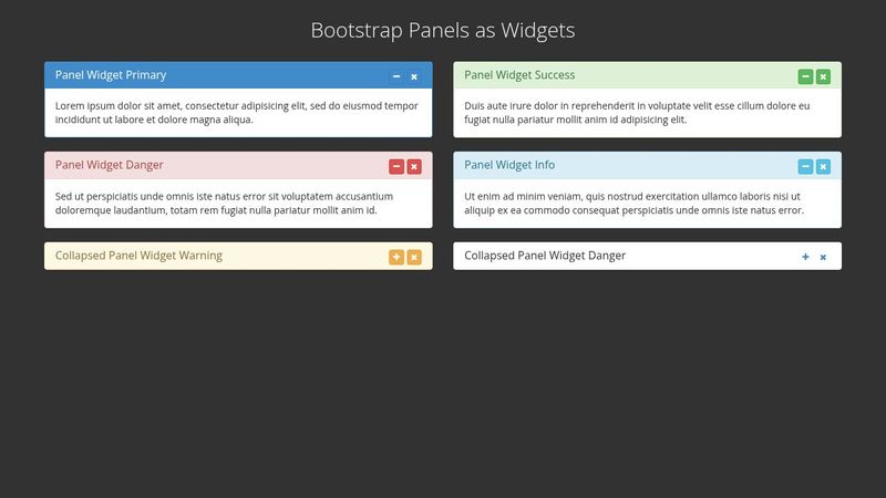 Bootstrap Panels as Widgets