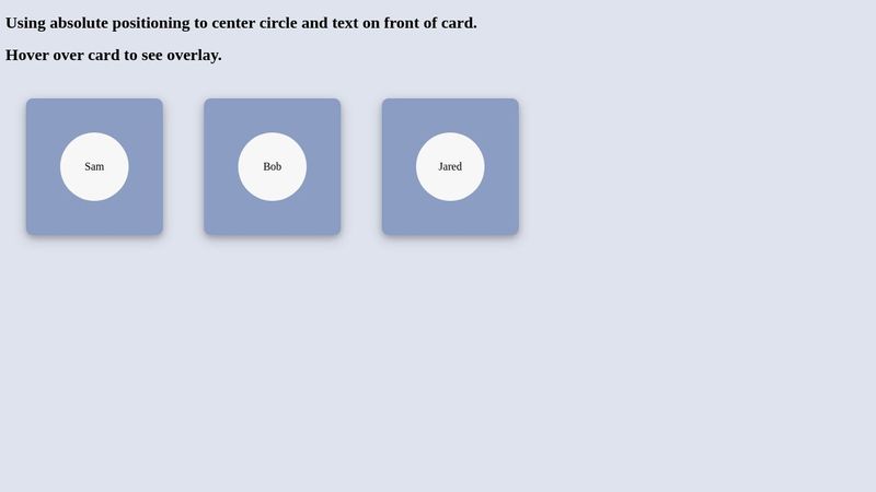 Simple CSS overlay card