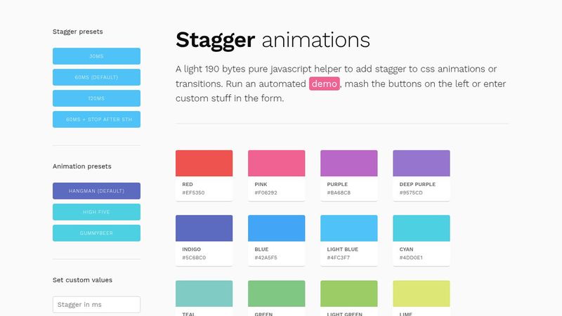 Stagger animation helper