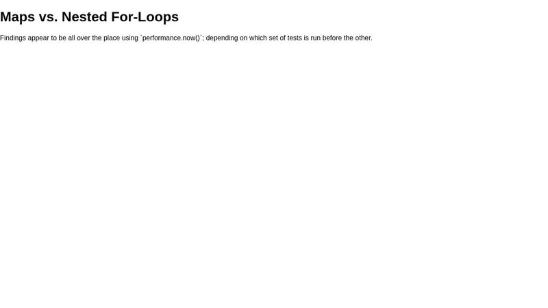 Maps vs. Nested For-Loops