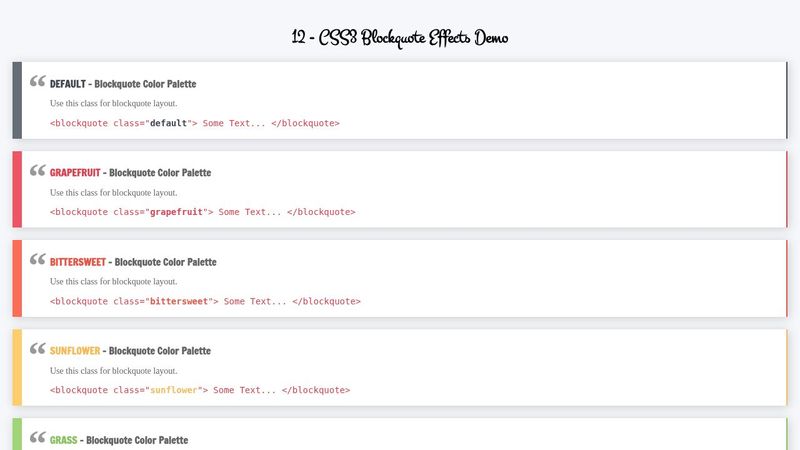 12 - CSS3 Blockquote Effects Demos