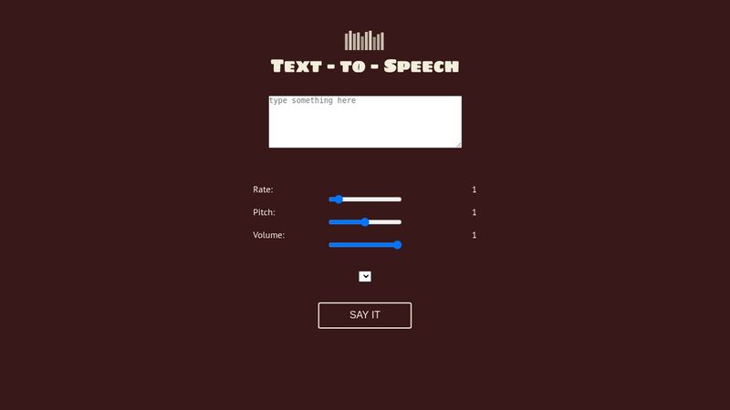 Text to Speech with Web Speech API