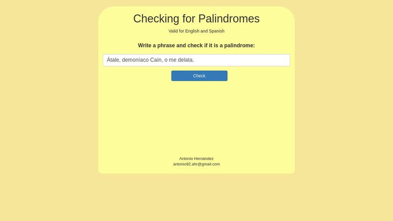 Checking for Palindromes
