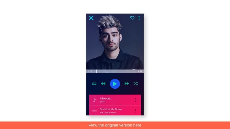 CSS Music Player Neon UI