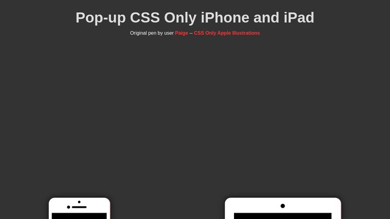 iPhone and iPad pop-up in CSS