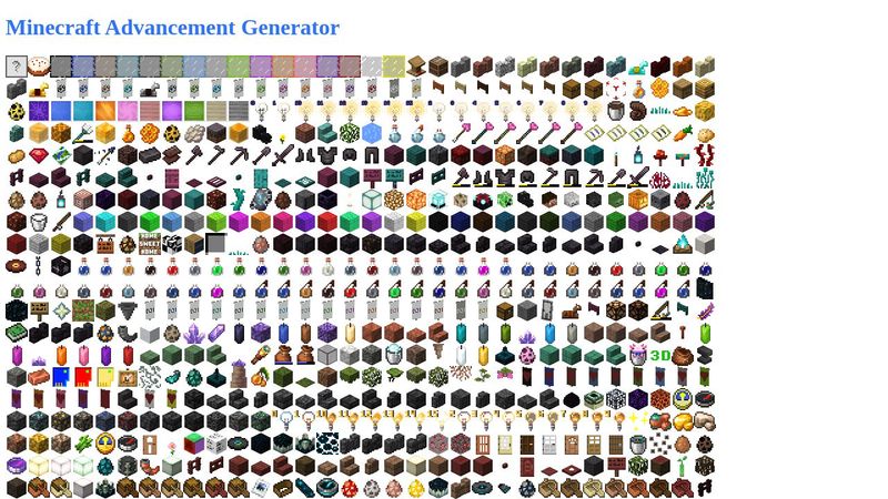 Codepen Minecraft Advancement Generator