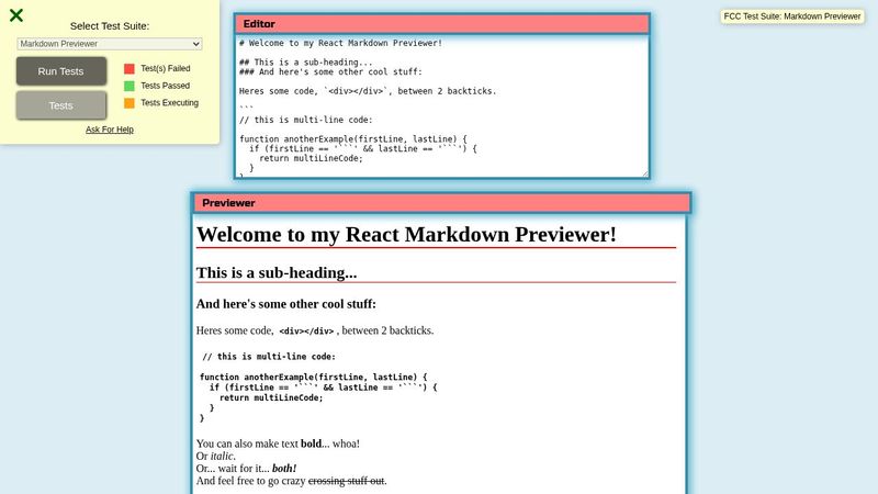 Simple Markdown Previewer