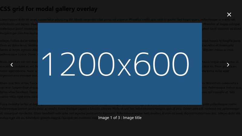 CSS grid for responsive modal gallery overlay