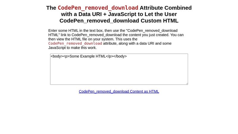 The download Attribute Combined with a Data URI + JavaScript to Let the ...