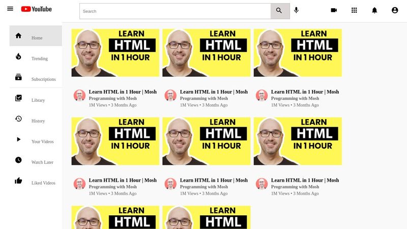 Youtube-clone/html-css
