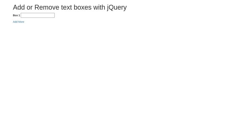 Add or Remove text boxes with jQuery